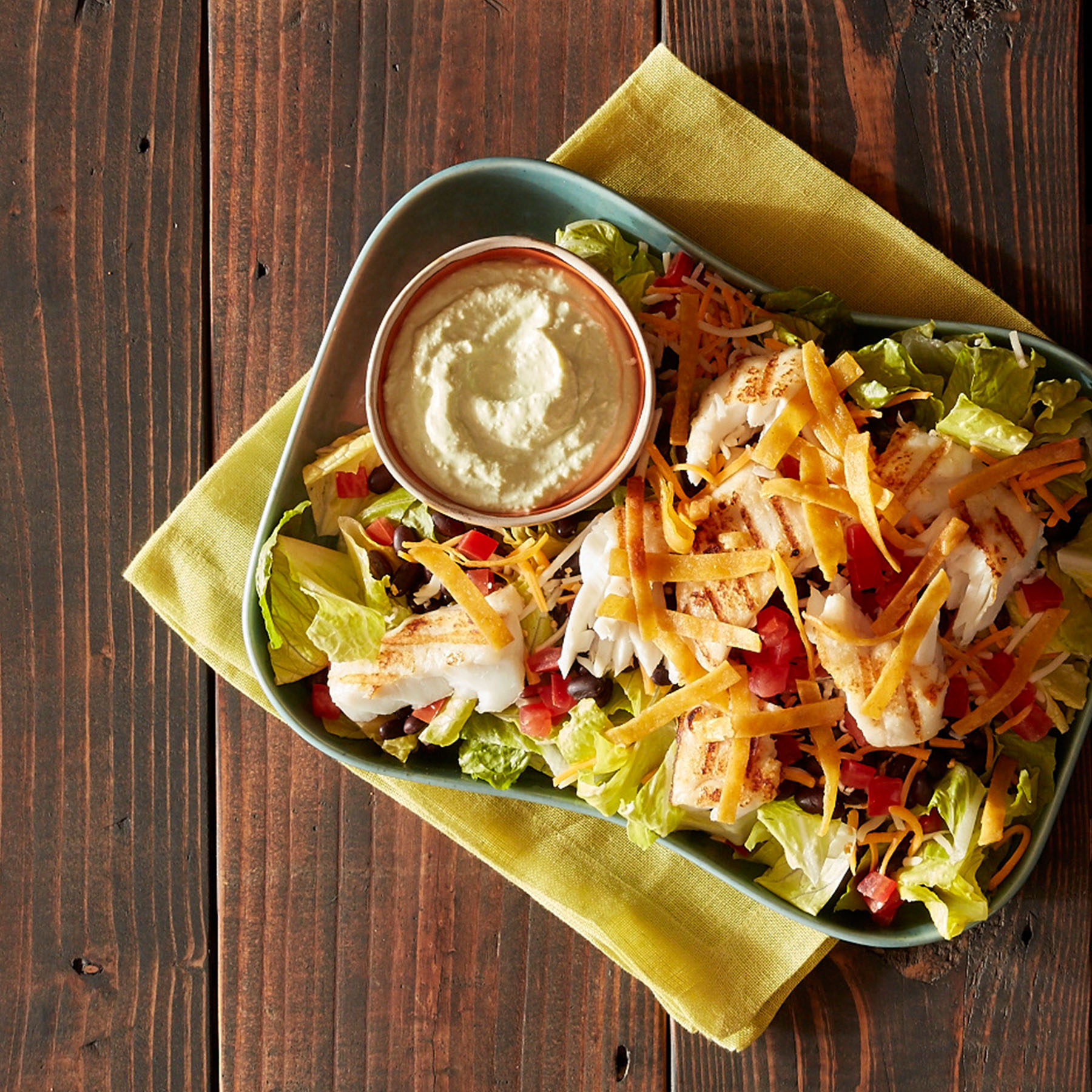 Grilled Fish Taco Salad with Avocado Dressing | Reynolds Brands